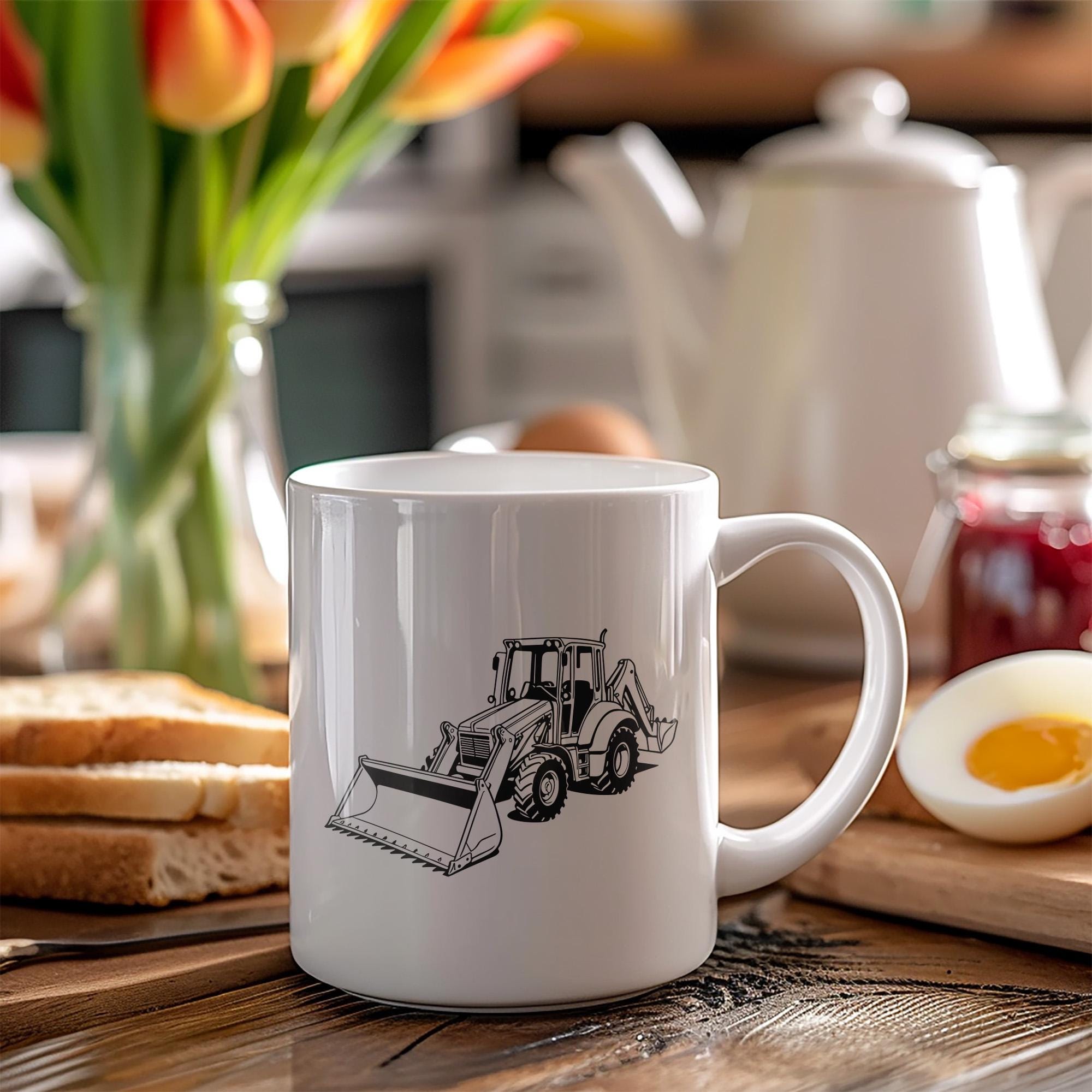 Backhoe SVG, Bucket Loader Svg, Tractor Svg, Dirt Tractor Svg, Backhoe ...