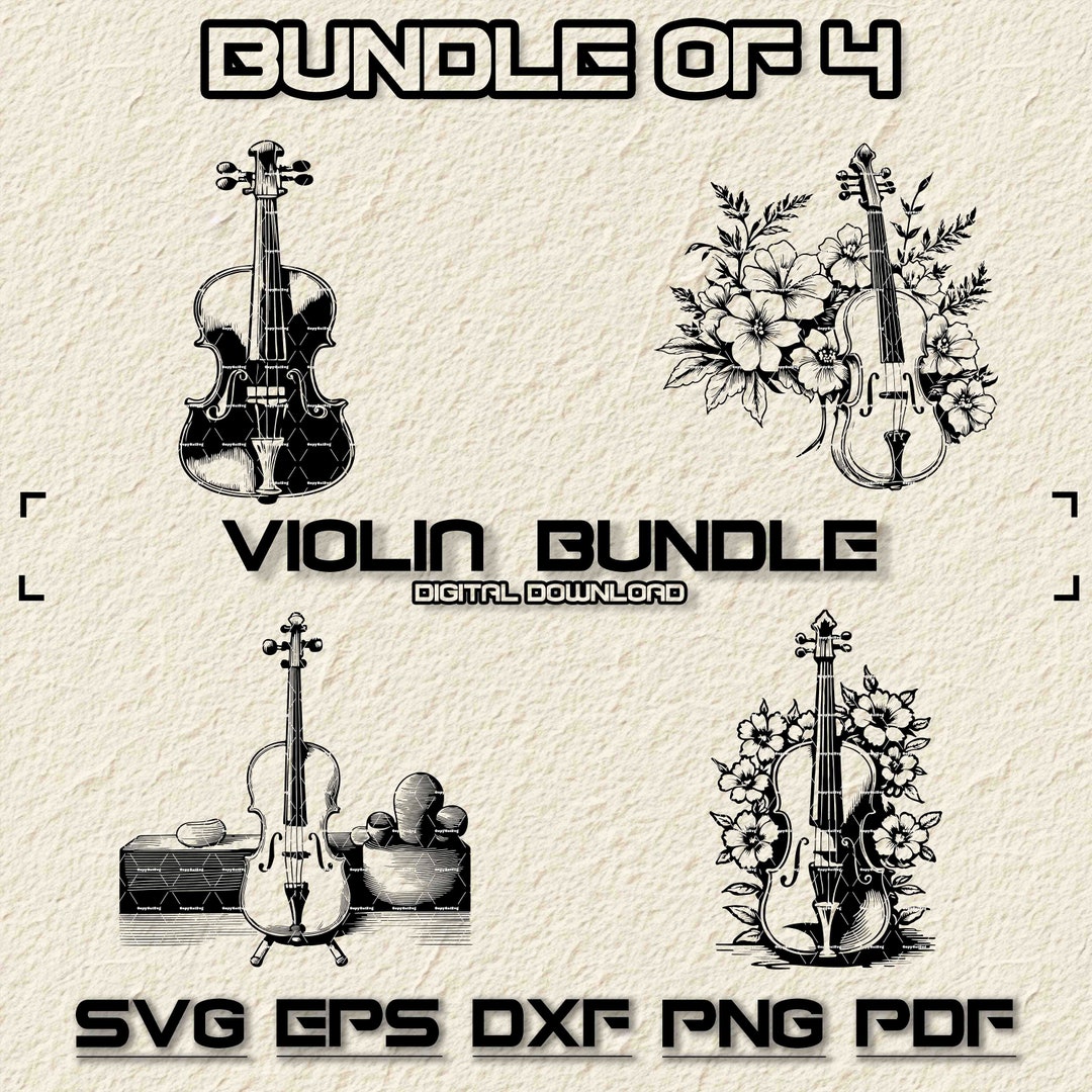 Geige SVG-Bundle, PNG, Geige Clipart, Handgezeichnete Geige Vektor ...