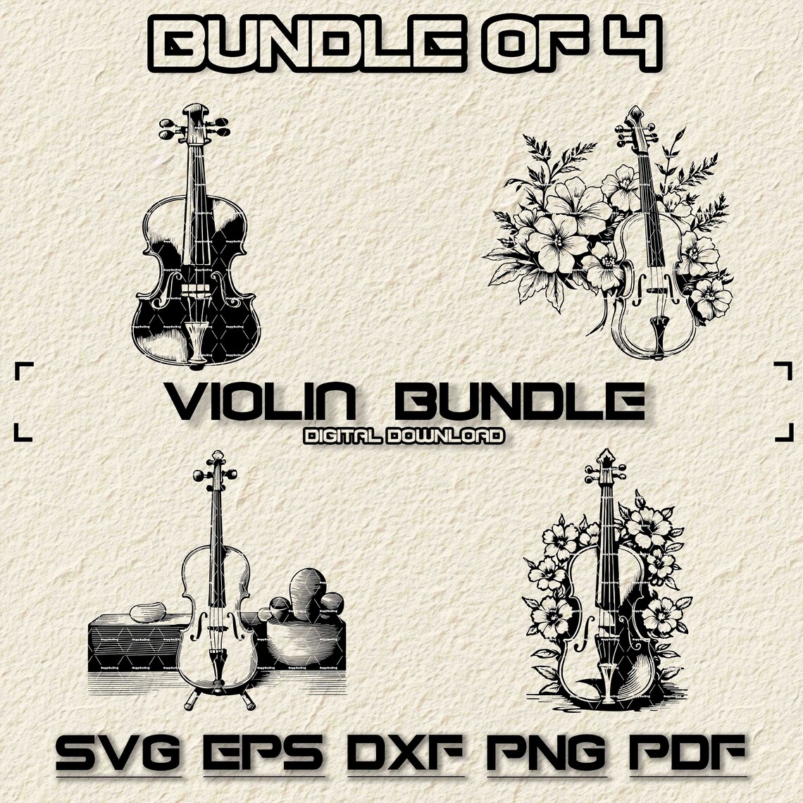 Violin SVG Bundle, PNG, Violin Clipart, Hand Drawn Violin Vector ...