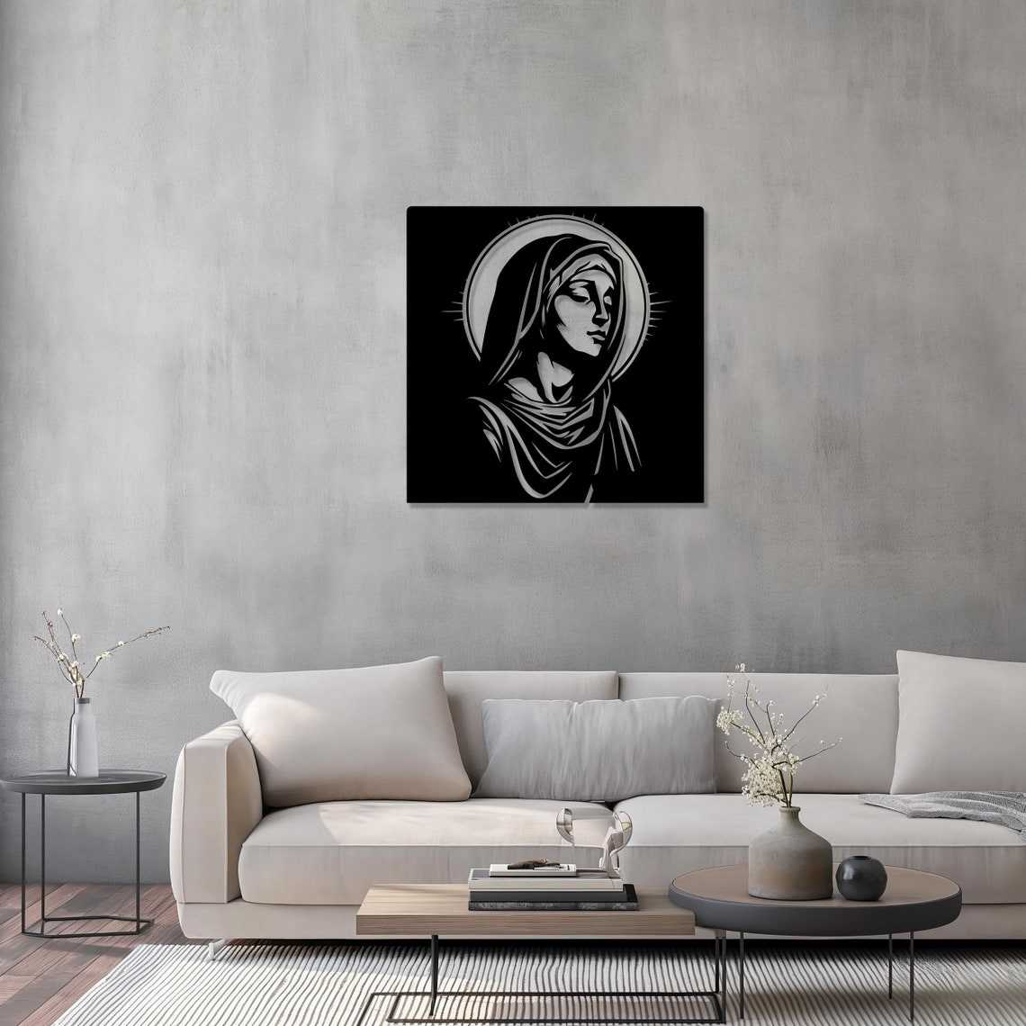 Virgin Mary Wall Art Dxf, Svg, Eps, Ai and PDF Files for Laser Cutting ...