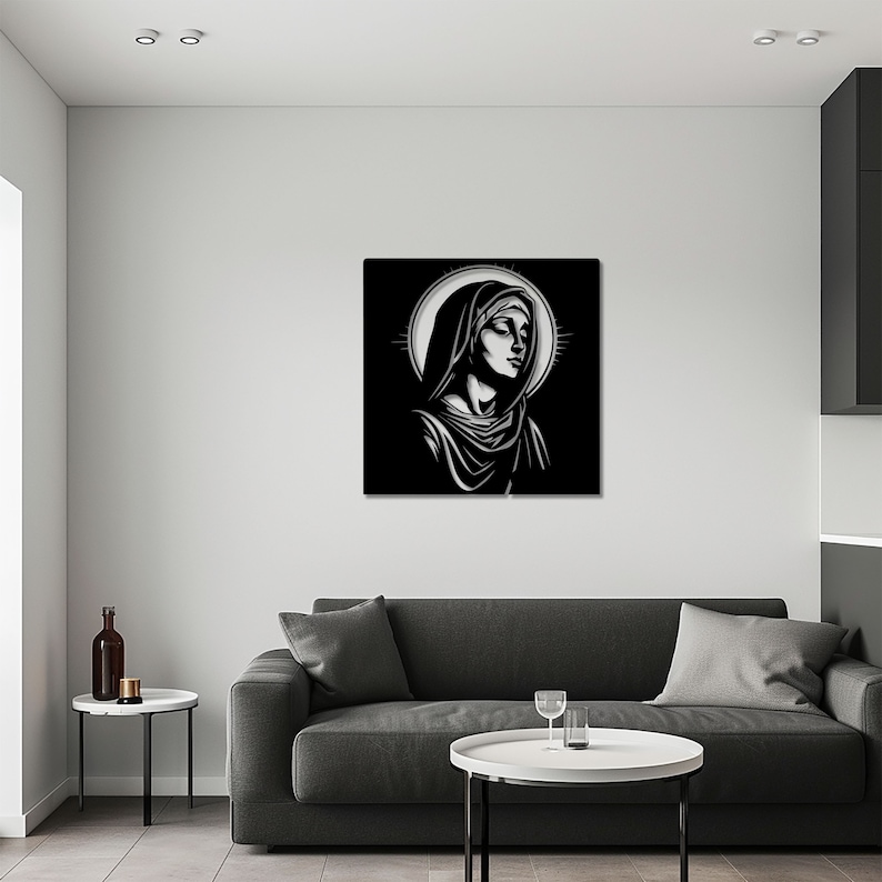 Virgin Mary Wall Art Dxf, Svg, Eps, Ai and PDF Files for Laser Cutting ...