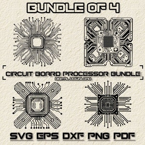 Circuit Board SVG Bundle: Computer Processor Tech Designs (digital ...