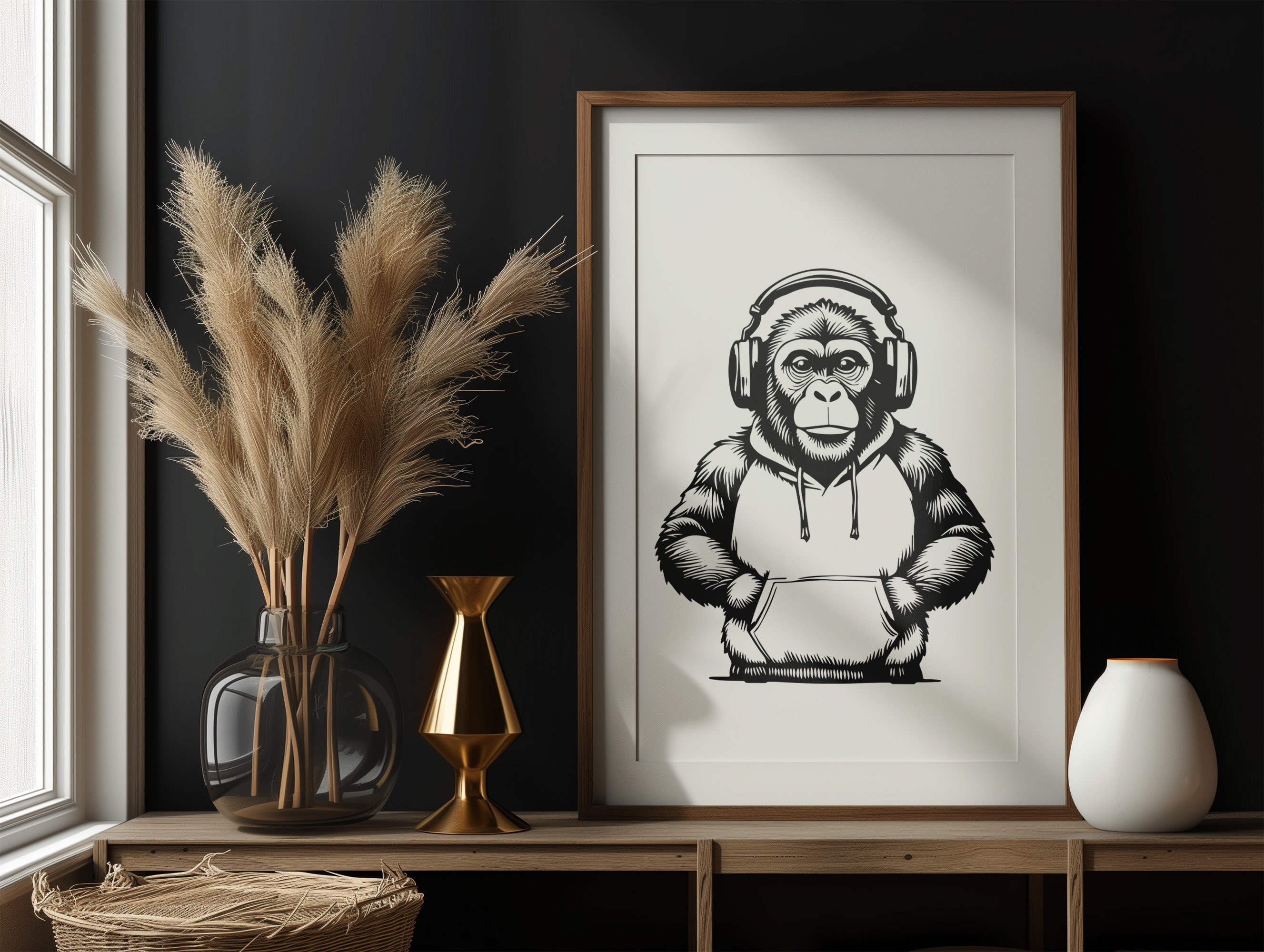 Monkey SVG Bundle, PNG, Funny Monkey Clipart, Hand Drawn Cool Monkey ...