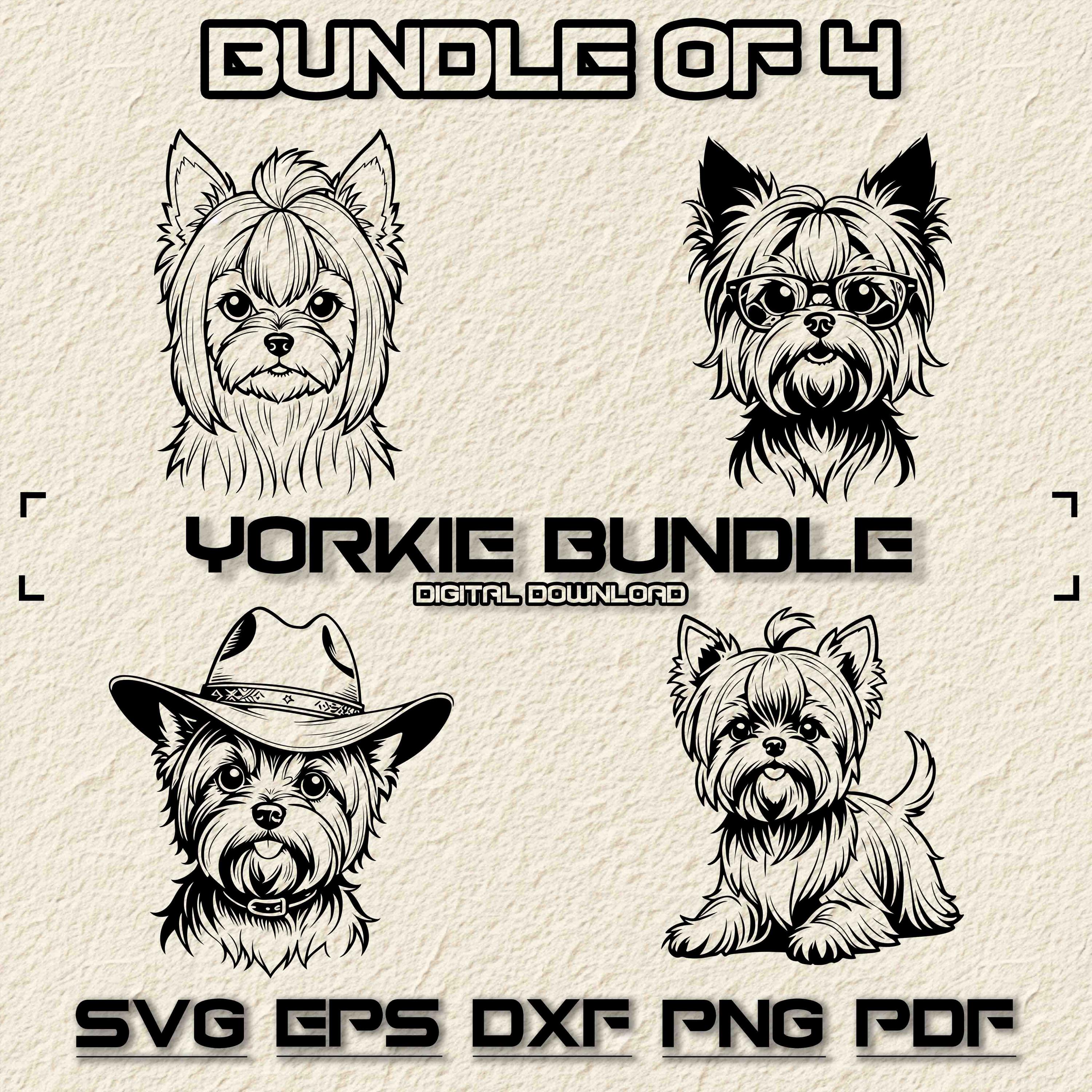 Yorkie Svg Bundle, Peeking Yorkie Svg, Floral Yorkie Svg, Gentleman ...