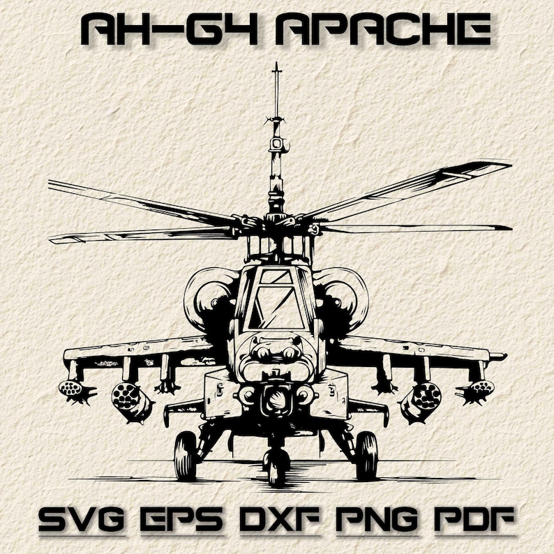 Apache AH-64E Helicopter SVG: US Air Force Clipart (digital Files) - Etsy