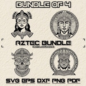 Aztec Svg Bundle, Ancient Aztec Skull Warrior Svg, Aztec Woman Svg ...