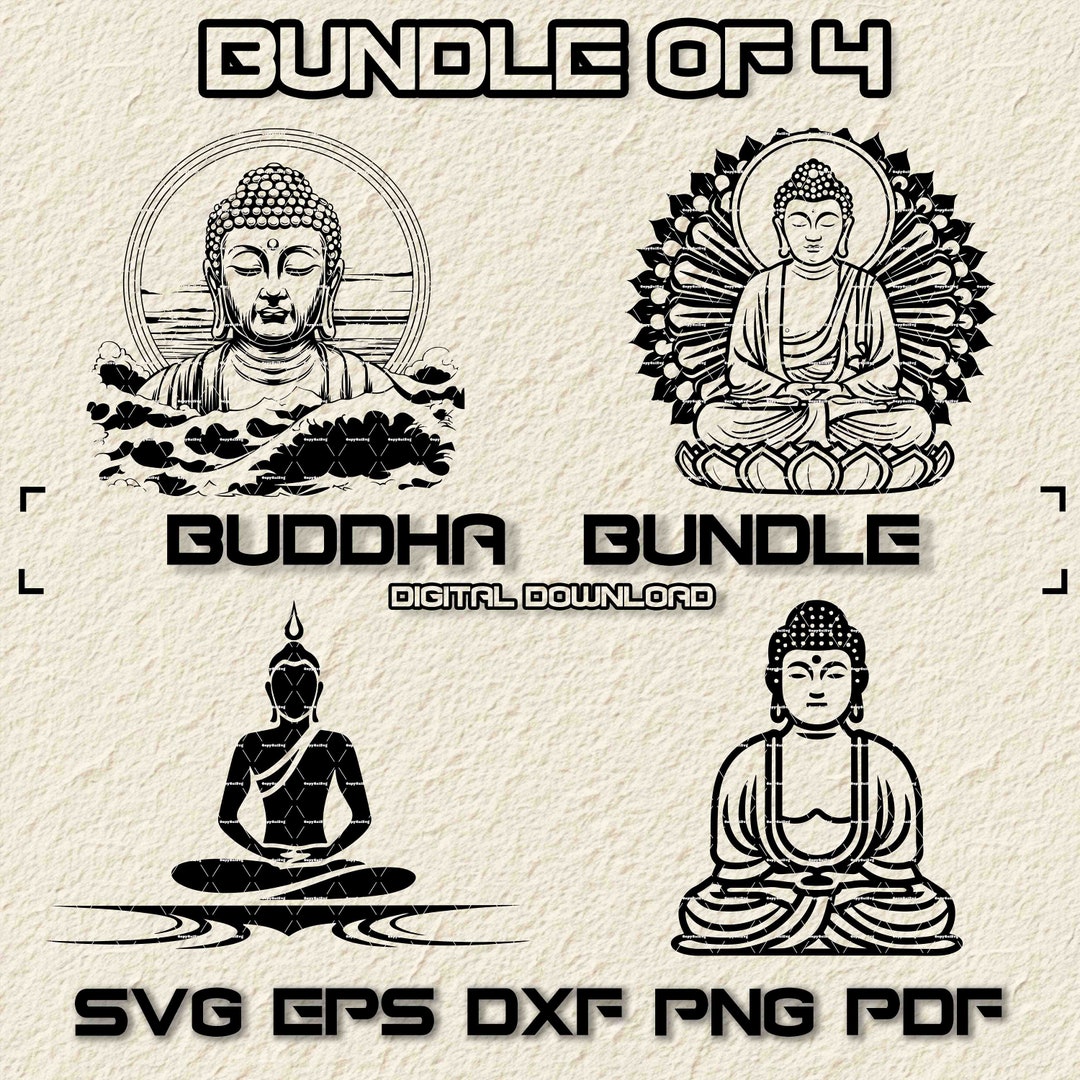 Buddha SVG Bundle, PNG, Buddhism Clipart, Hand Drawn Indian God Svg ...