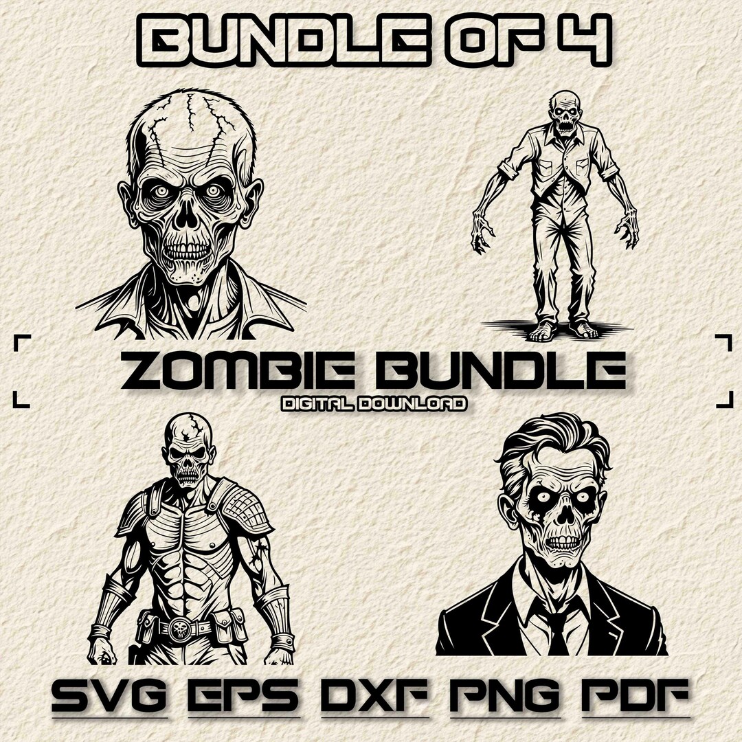 Halloween Zombie SVG Bundle: Spooky Cliparts (digital Download) - Etsy