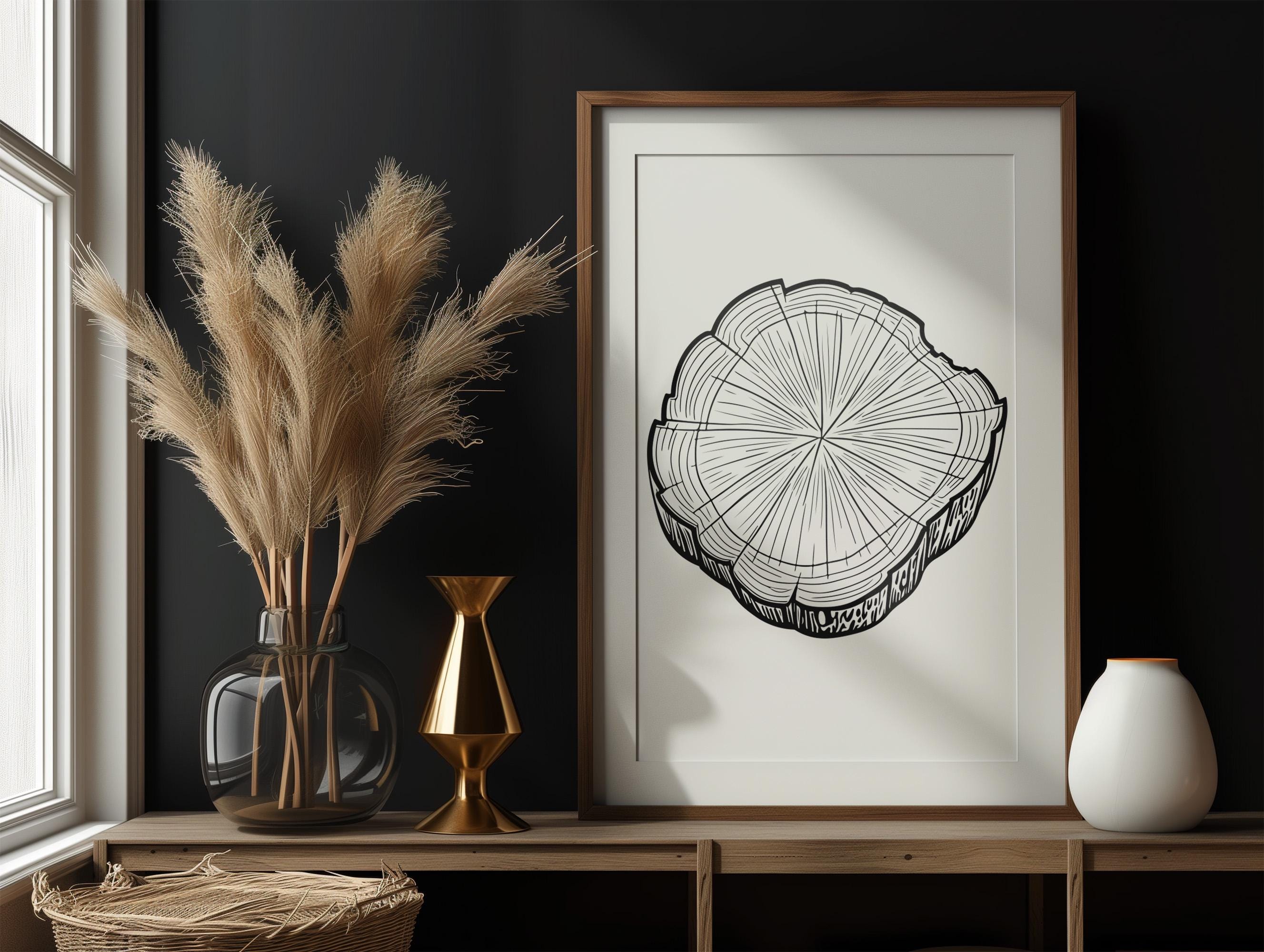 Rustic Wood Slab Tree Slice Timber Log Salvaged Board Lumber Stump Svg ...