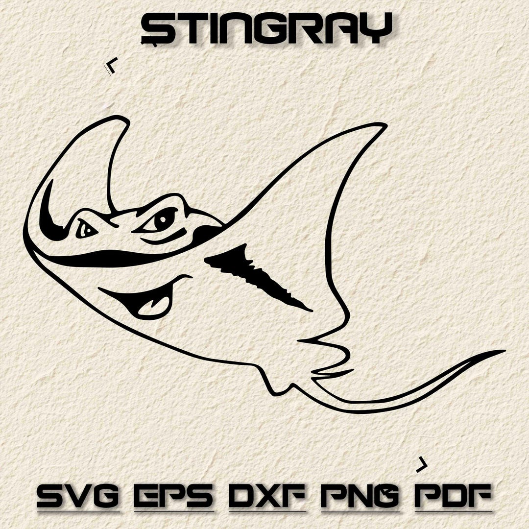 Cute Stingray Clipart SVG, Stingray PNG Bundle, Kawaii Ocean Animal Cut ...