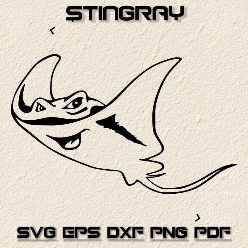 Cute Stingray Clipart SVG, Stingray PNG Bundle, Kawaii Ocean Animal Cut ...