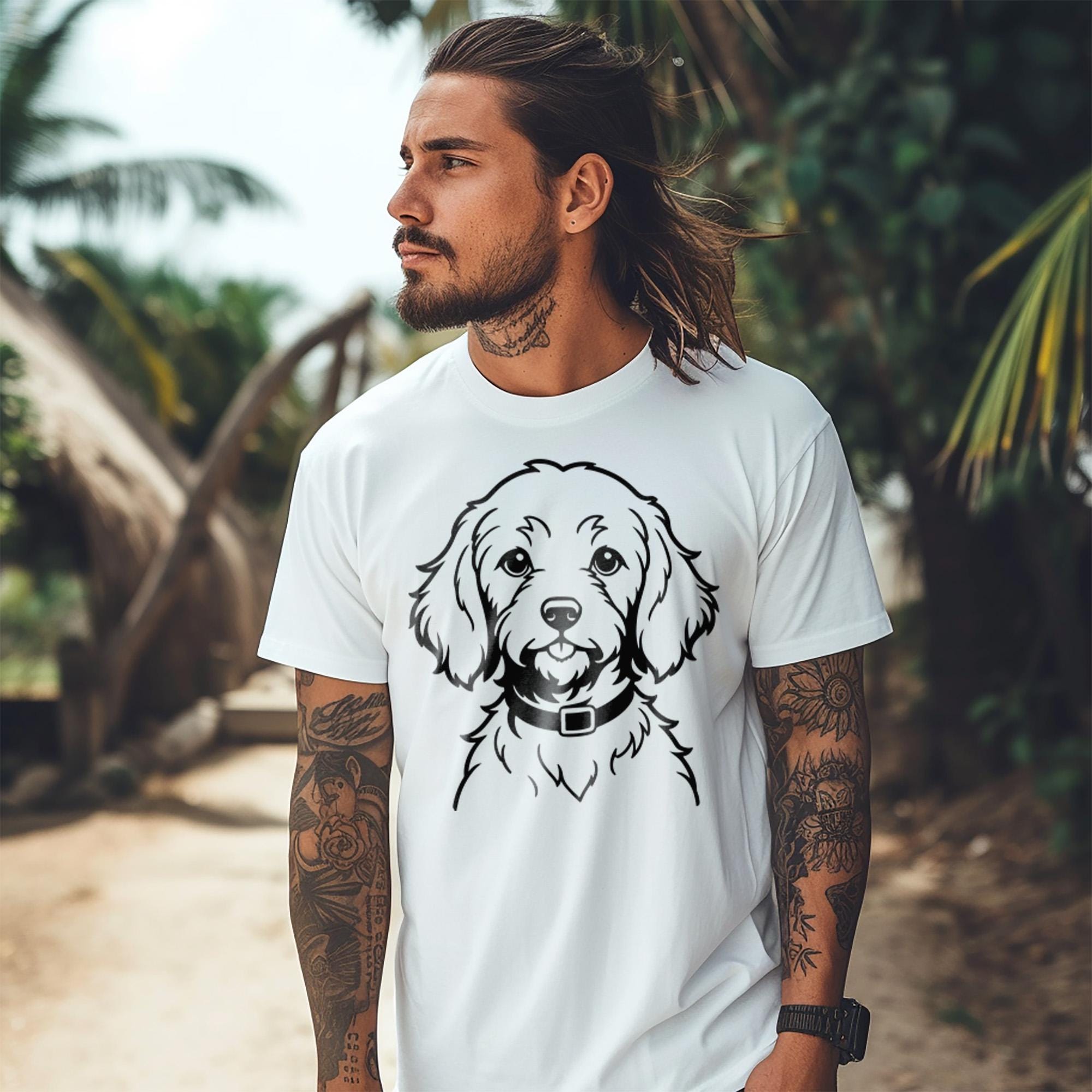 Labradoodle Svg , PNG, Hunt Clipart, Hand Drawn Vector Illustration ...