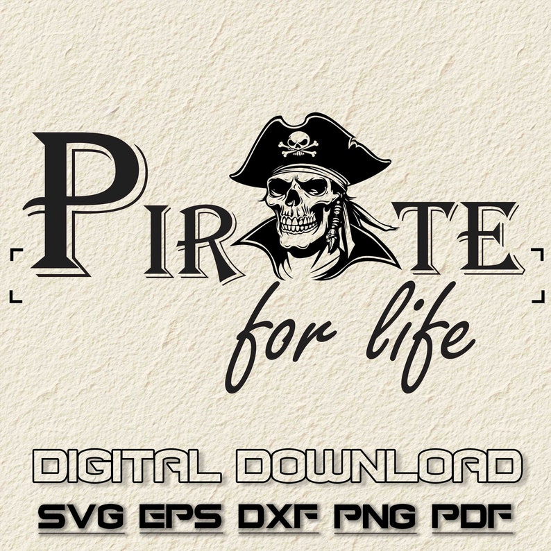 Pirate for Life SVG, Vintage Pirates of PNG, Caribbean Svg, Pirate ...
