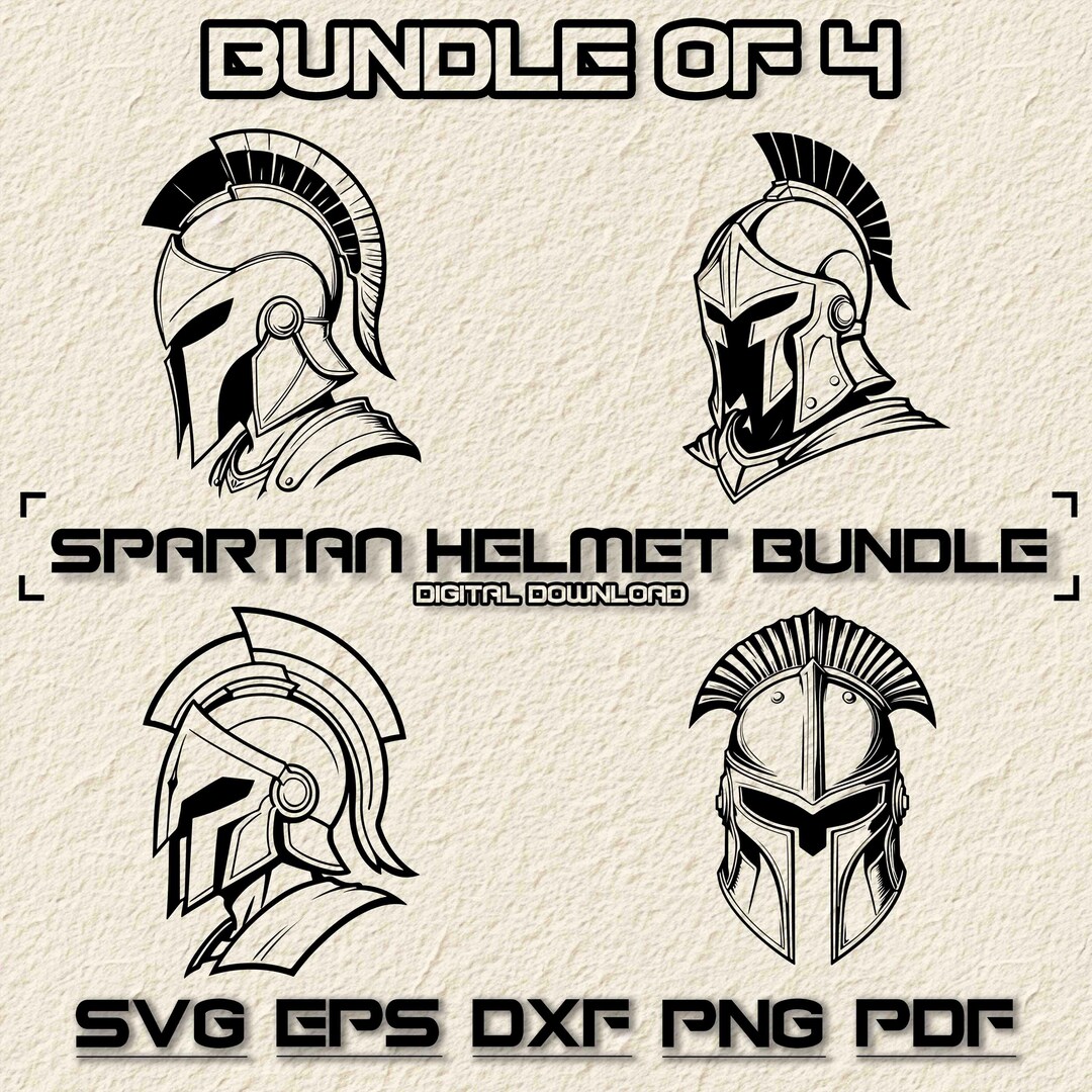Spartan Helmet SVG Bundle: Warrior Gladiator Design (digital Download ...