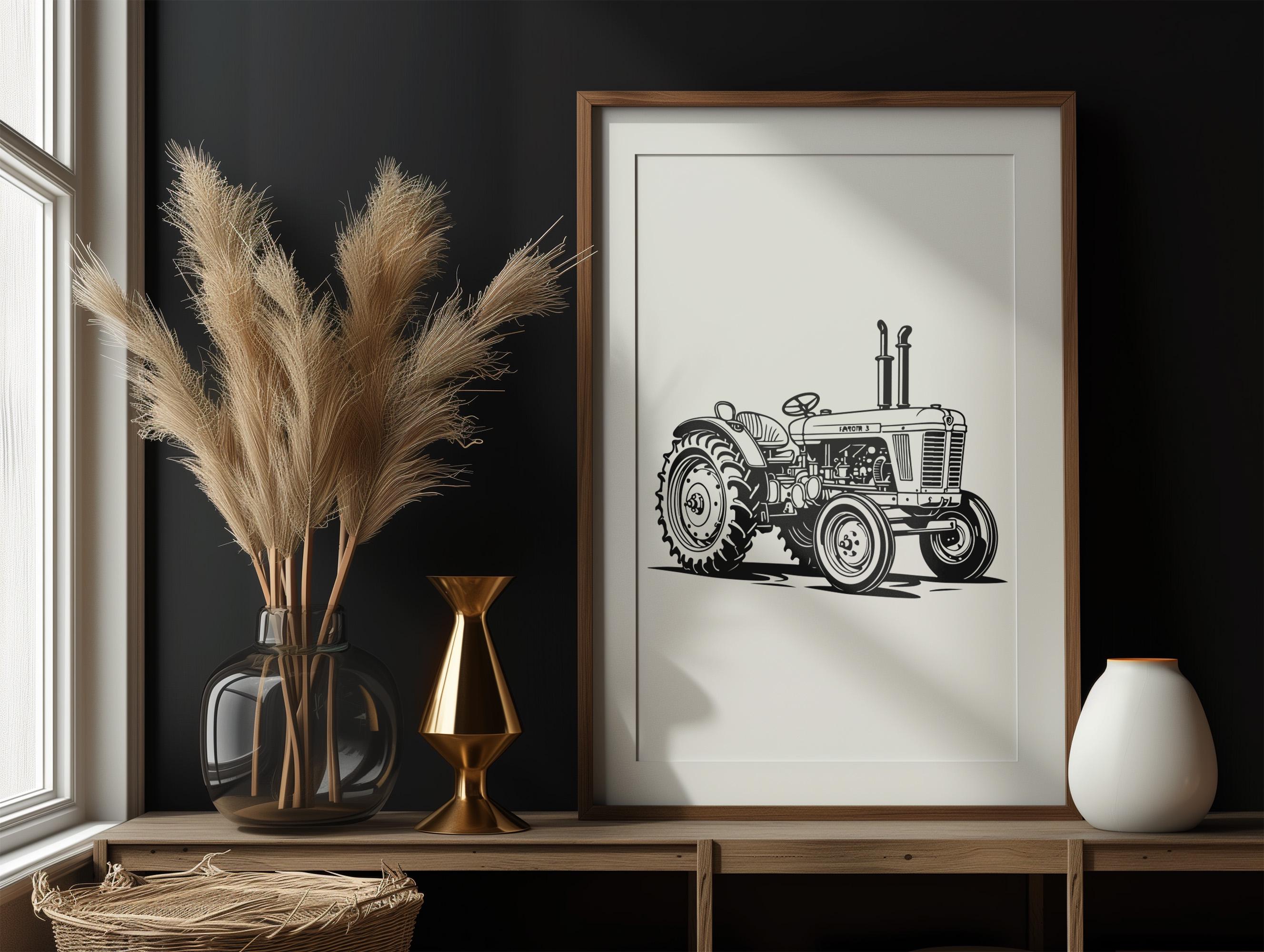 Farm Tractor Svg Bundle, Wooden Cabin Svg, Vintage Tractor Png, Rustic ...