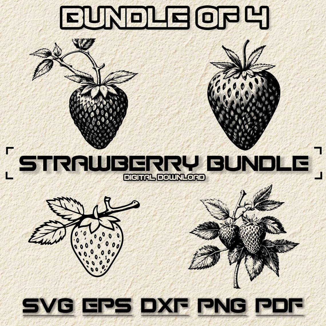 Strawberry SVG Bundle, PNG, Strawberries Clipart, Hand Drawn Strawberry ...
