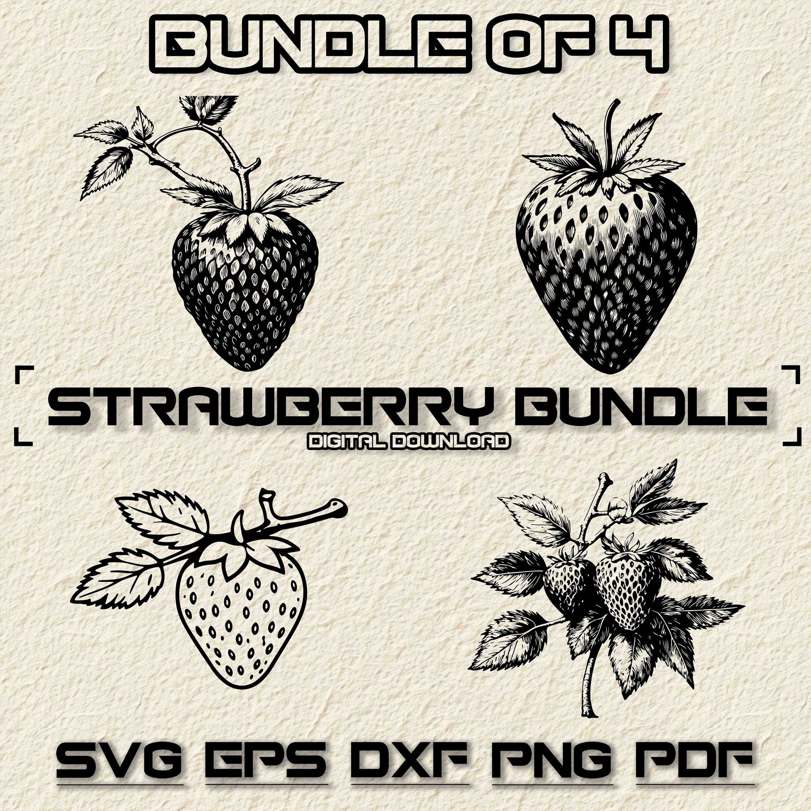 Strawberry SVG Bundle, PNG, Strawberries Clipart, Hand Drawn Strawberry ...