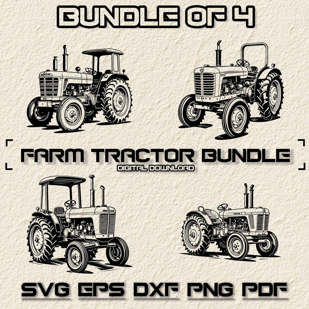 Farm Tractor Svg Bundle, Wooden Cabin Svg, Vintage Tractor Png, Rustic ...