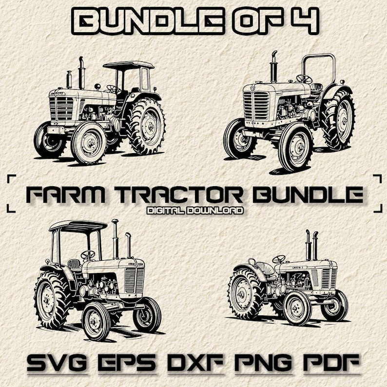 Farm Tractor Svg Bundle, Wooden Cabin Svg, Vintage Tractor Png, Rustic ...