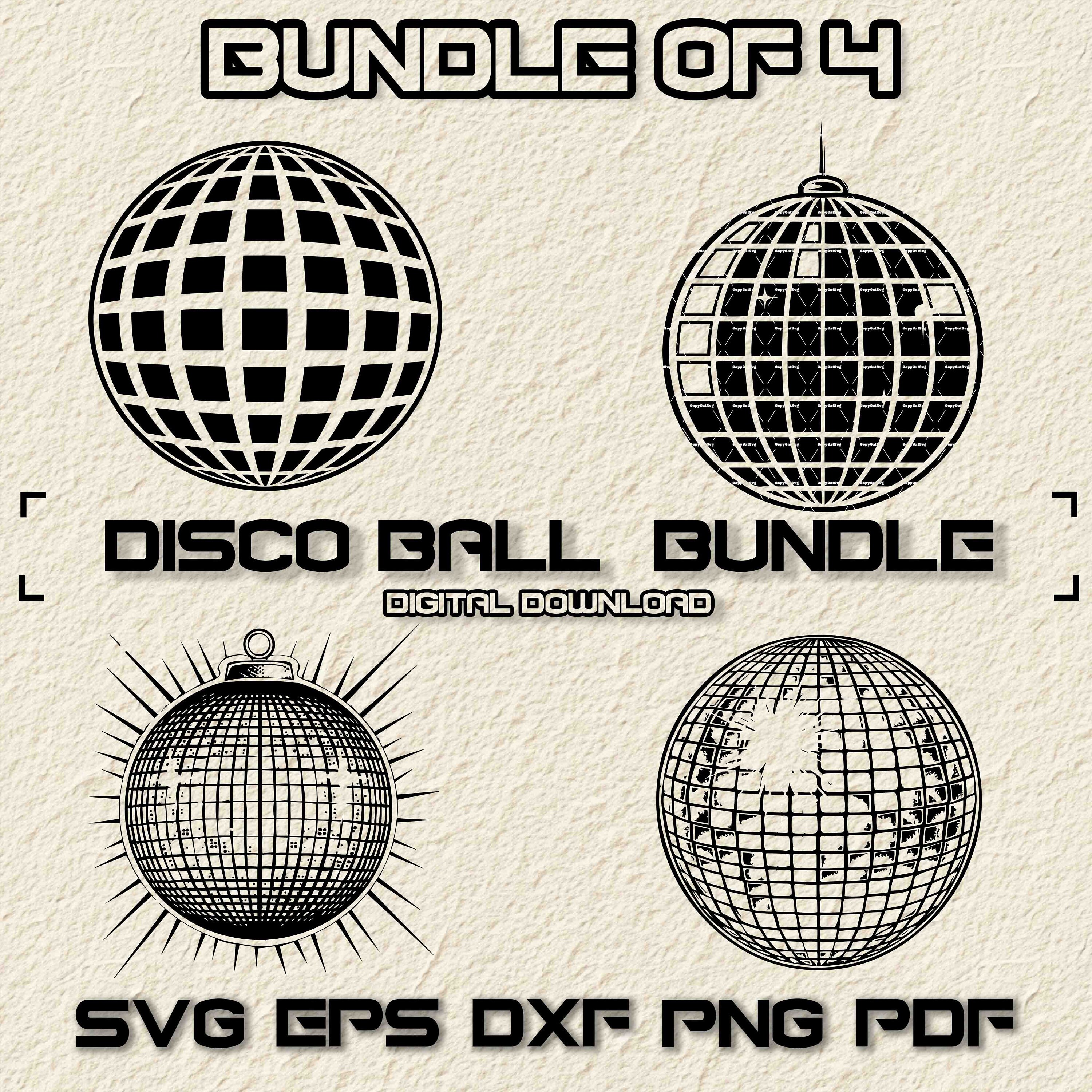Disco Ball SVG Bundle, PNG, Disco Ball Clipart, Hand Drawn Disco Balls ...