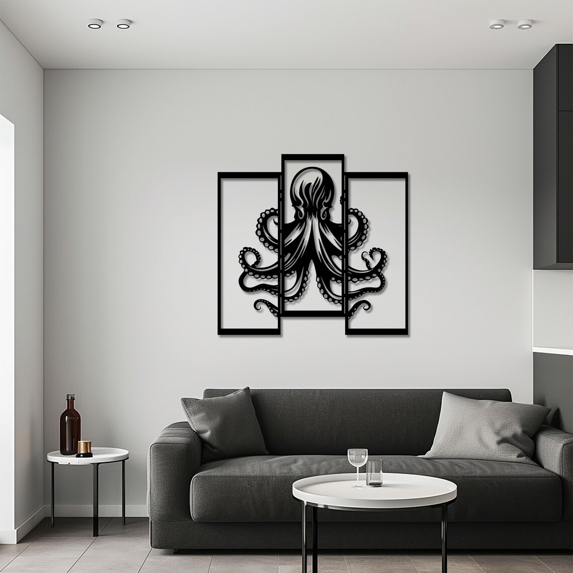 Octopus Metal Wall Art: Laser Cut Animal Decor (SVG, DXF, EPS) - Etsy