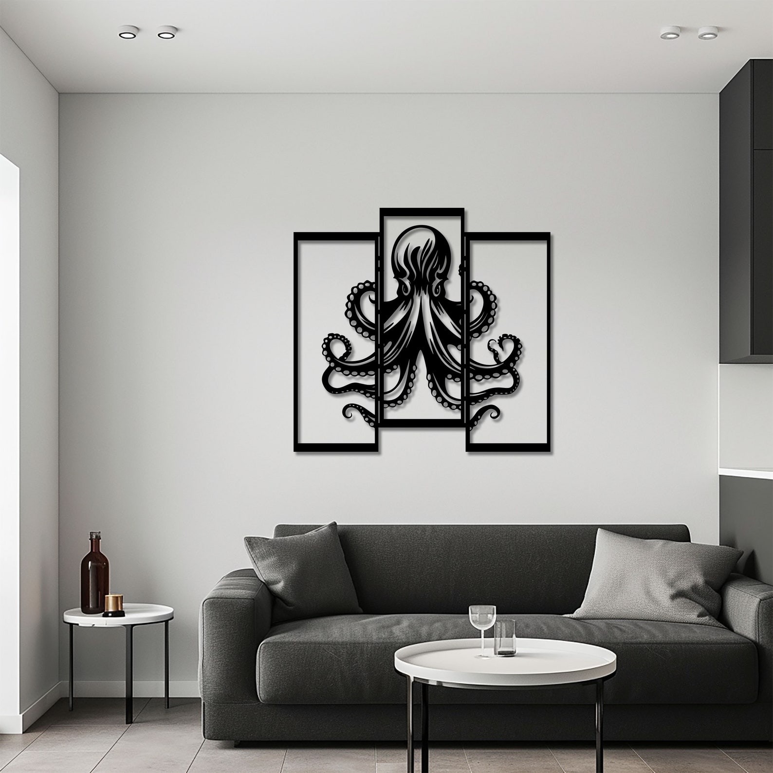Octopus Metal Wall Art: Laser Cut Animal Decor (SVG, DXF, EPS) - Etsy
