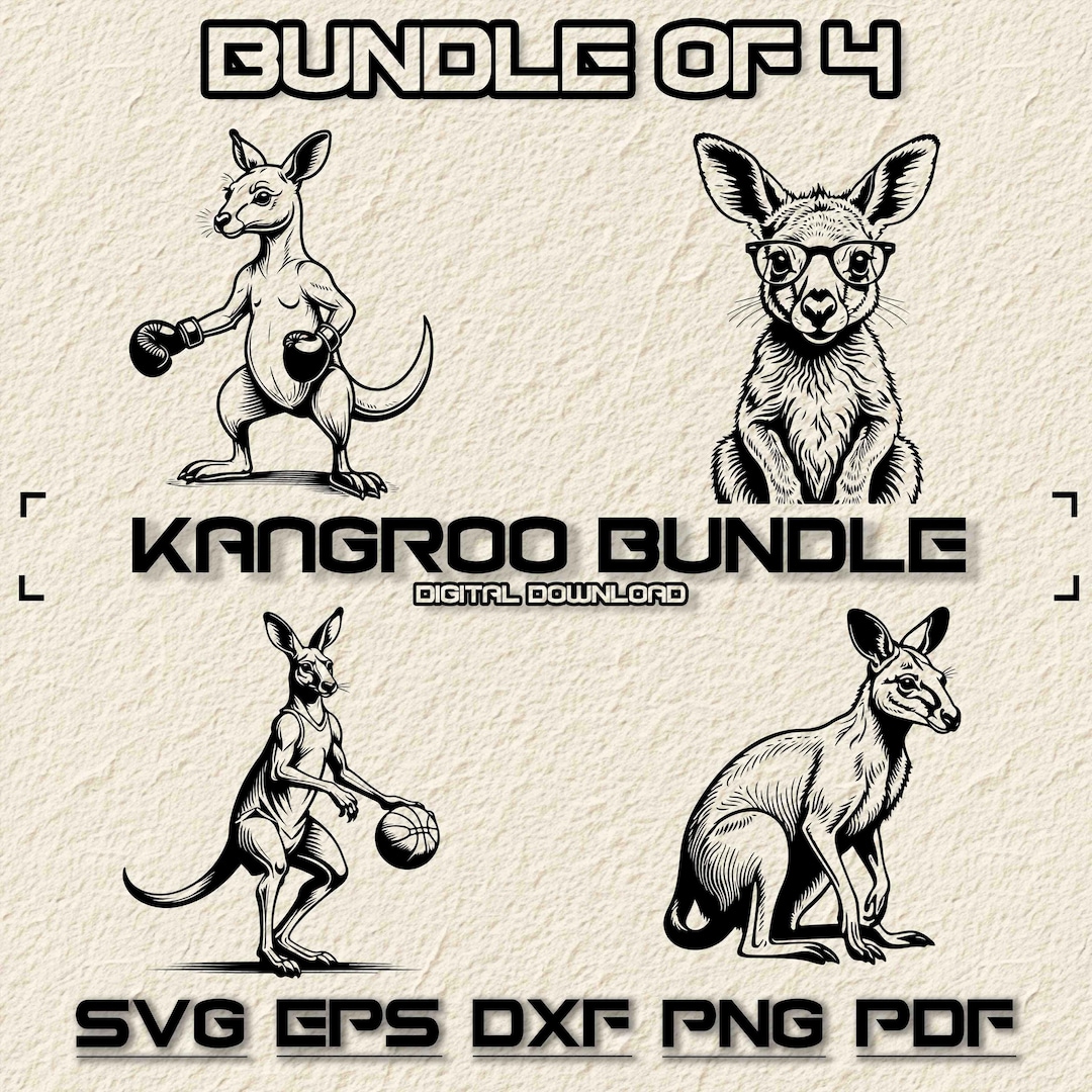 Kangaroo Svg Bundle, Cute Kangaroo, A Kangaroo Playing Basketball ...
