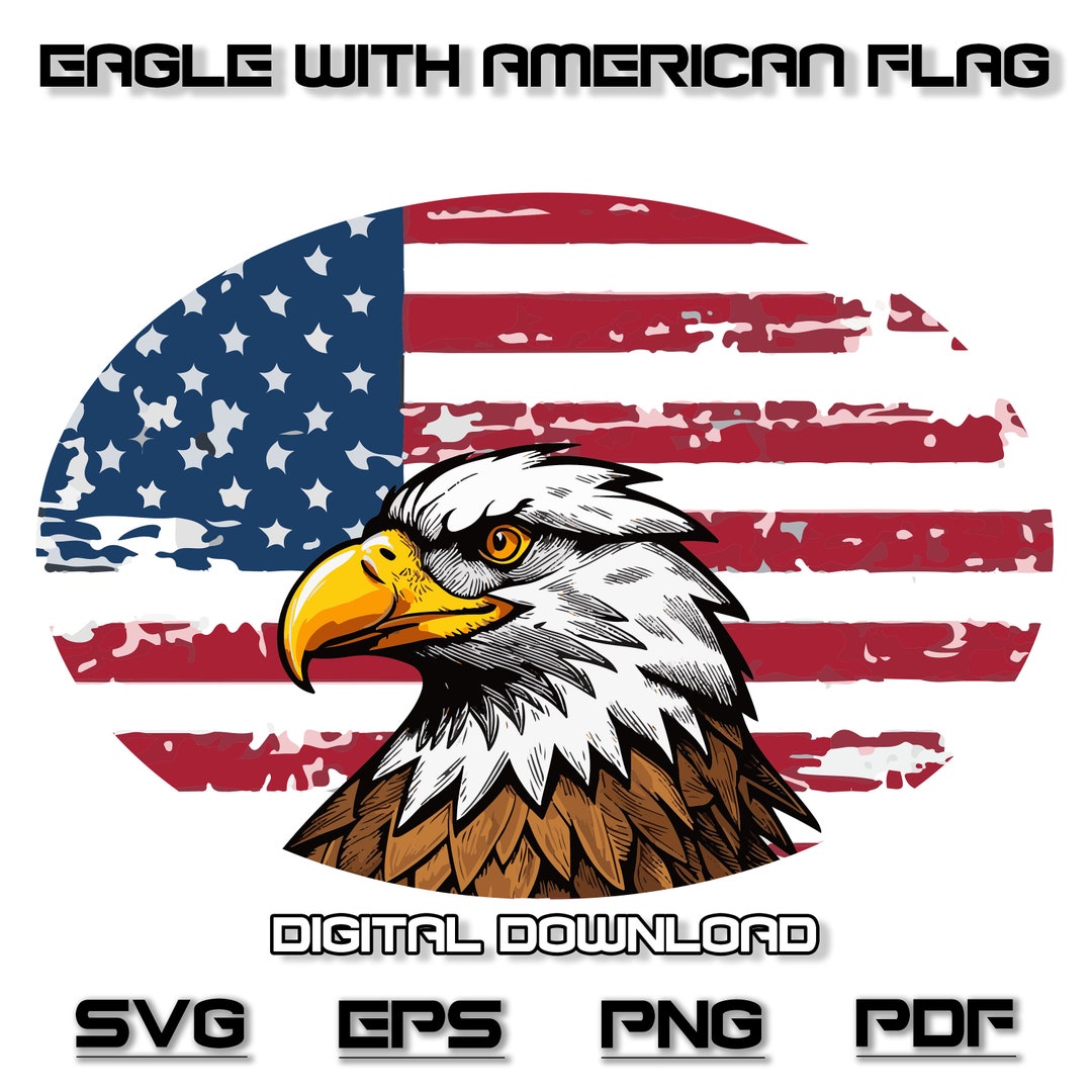 Eagle With American Flag Svg, Memorial Day Svg, Usa Eagle Flag Svg ...