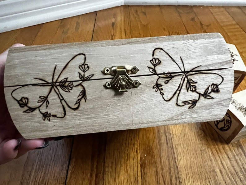 Butterfly Box Jewelry Gift Bday Birthday Handmade Pyrography - Etsy