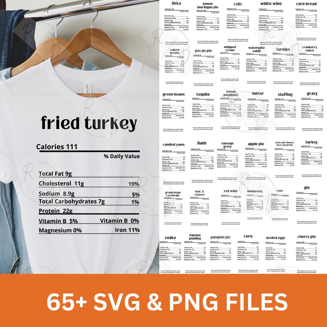 Thanksgiving Nutrition Facts Svg, Nutrition Food Facts Svg, Christmas ...