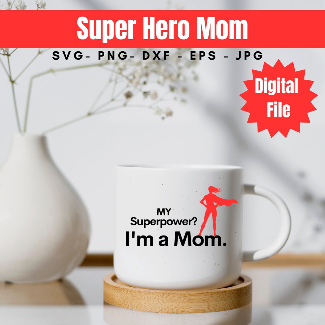 Super Hero Mom SVG, Funny Mothers Day Design (digital Download) - Etsy