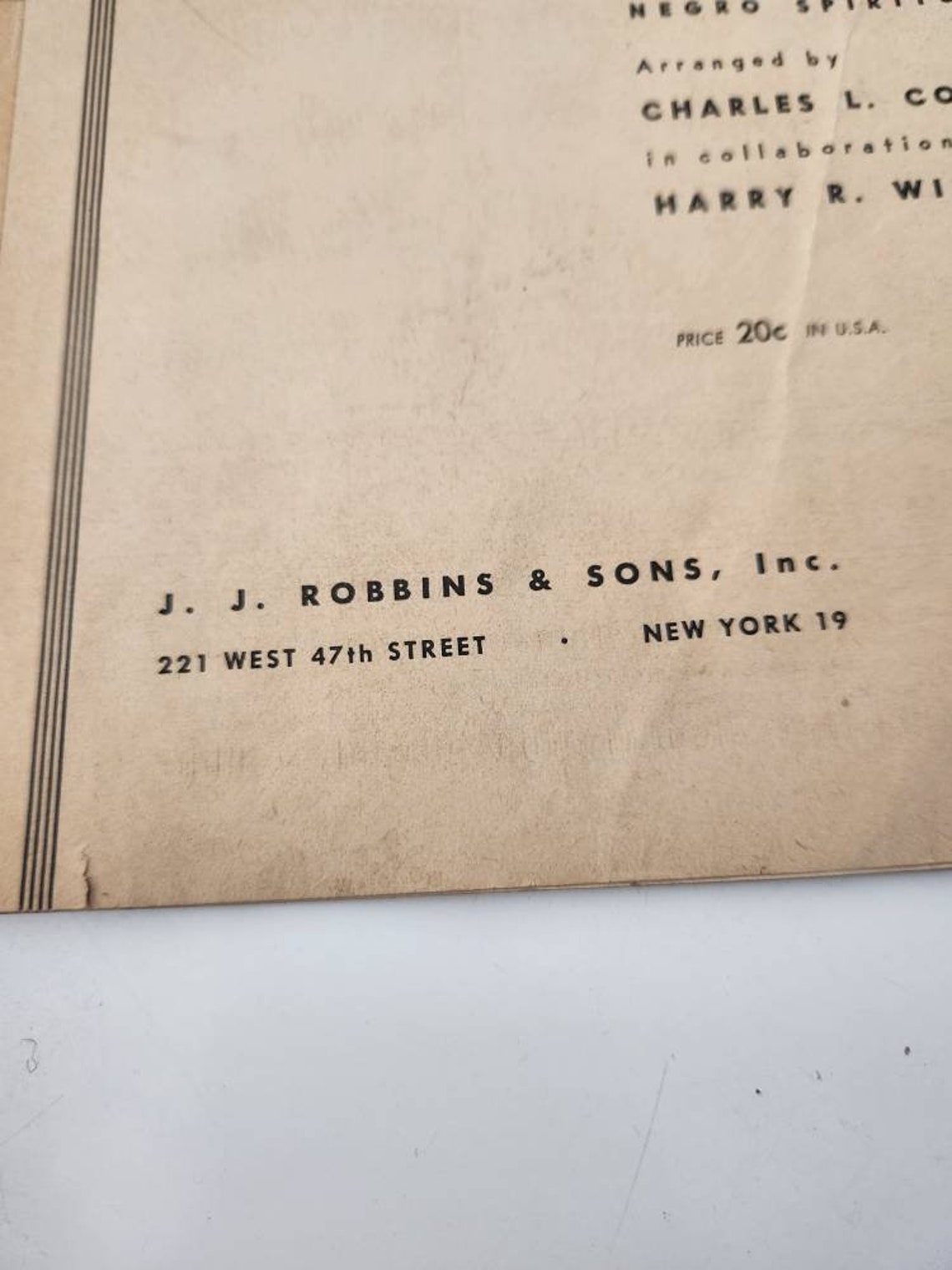 Vintage African American Christian Sheet Choir Music Go Tell It on the ...