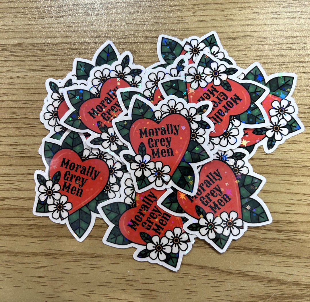Morally Grey Tattoo Heart Vinyl Sticker - Etsy