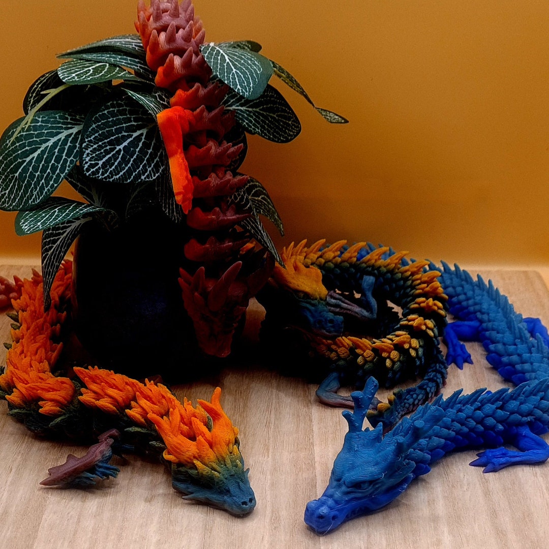 Flexible Fidget Sensory Dragon Toy Poison Spike Articulated 3D Printing ...