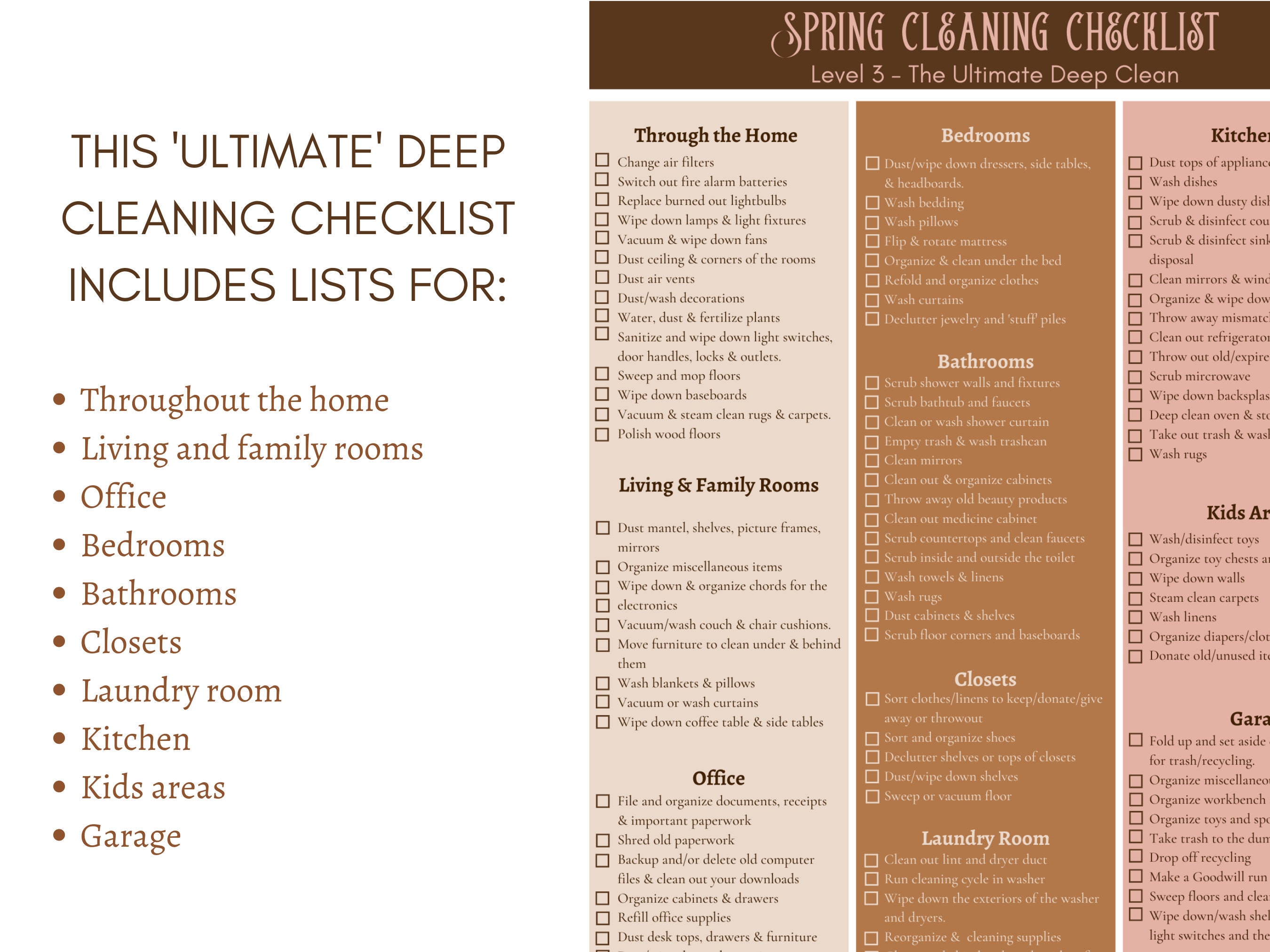 Ultimate Spring Cleaning Checklist | Deep Cleaning Checklist | Digital ...