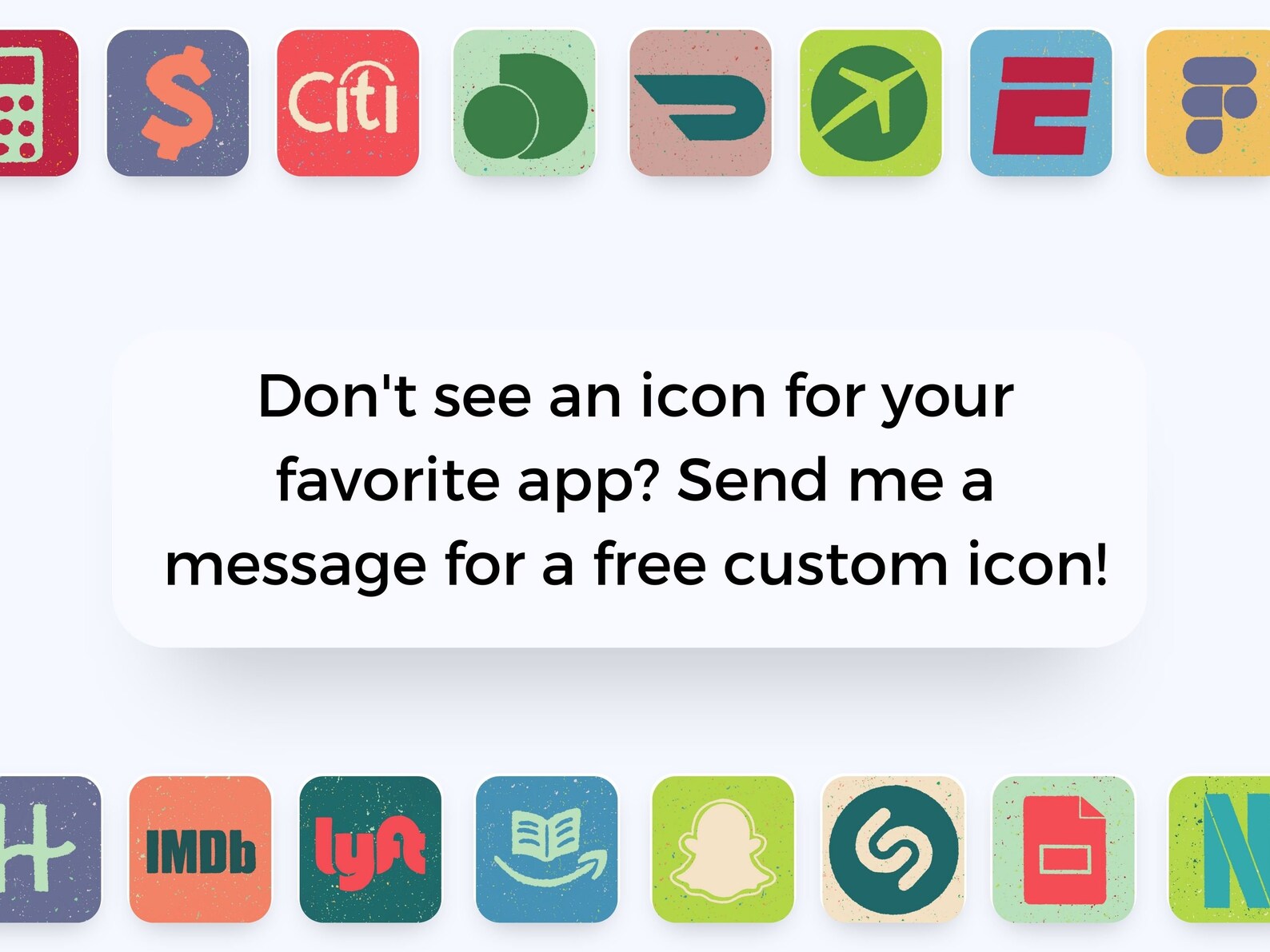 Artsy App Icons and Wallpapers Bundle | Hand-drawn App Icons for IOS ...