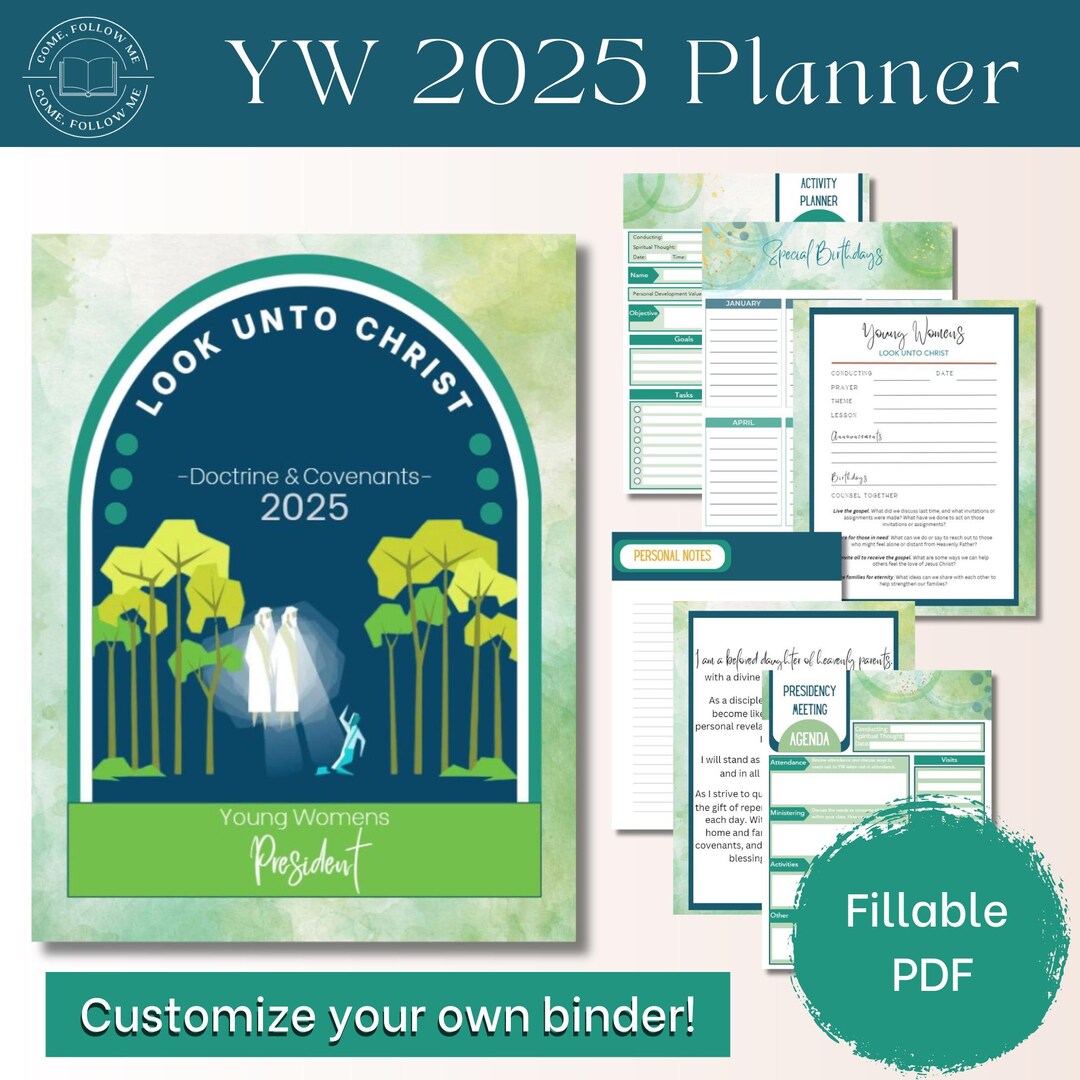 2025 Planner for Young Women LDS | 2025 Come Follow Me Doctrine ...