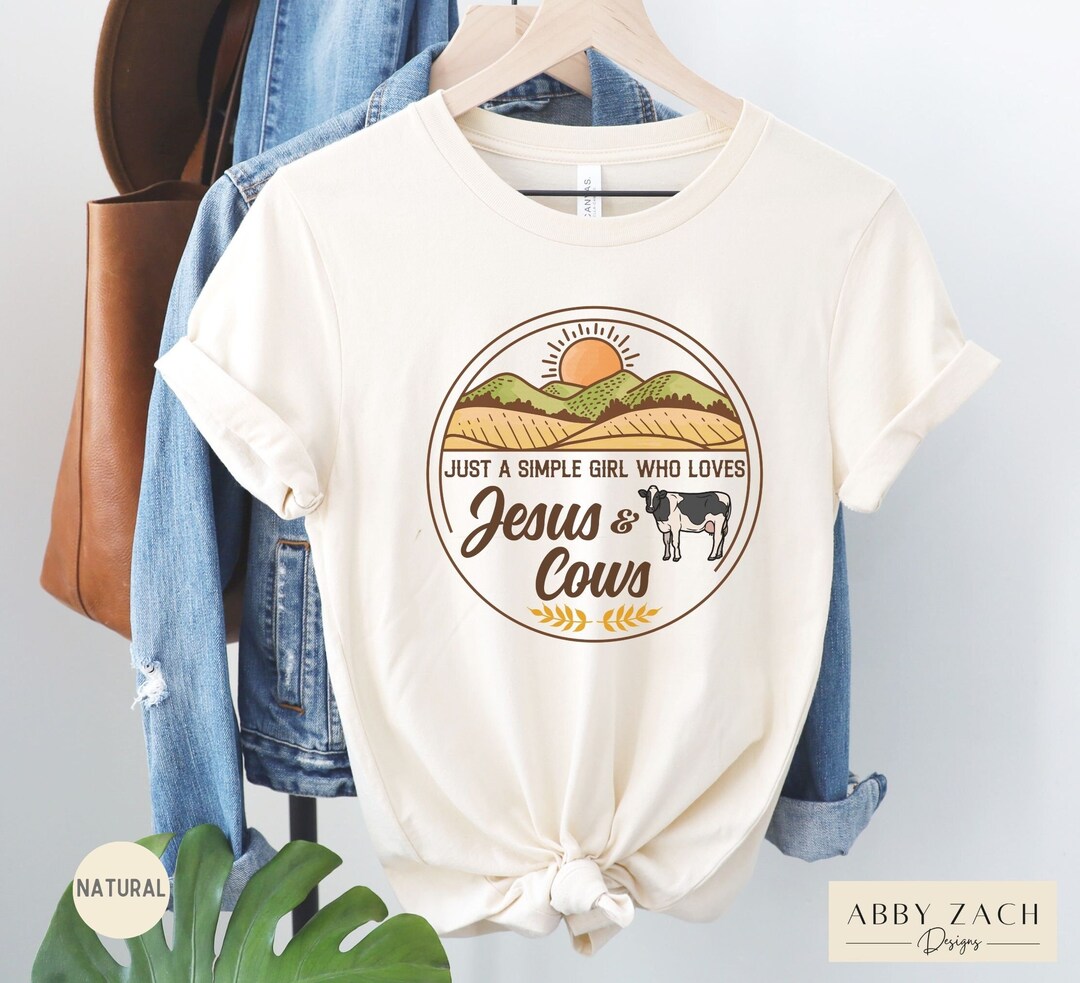 Jesus and Cows T-shirt, Cow Lover Shirt, Gift for Cattle Owner ...