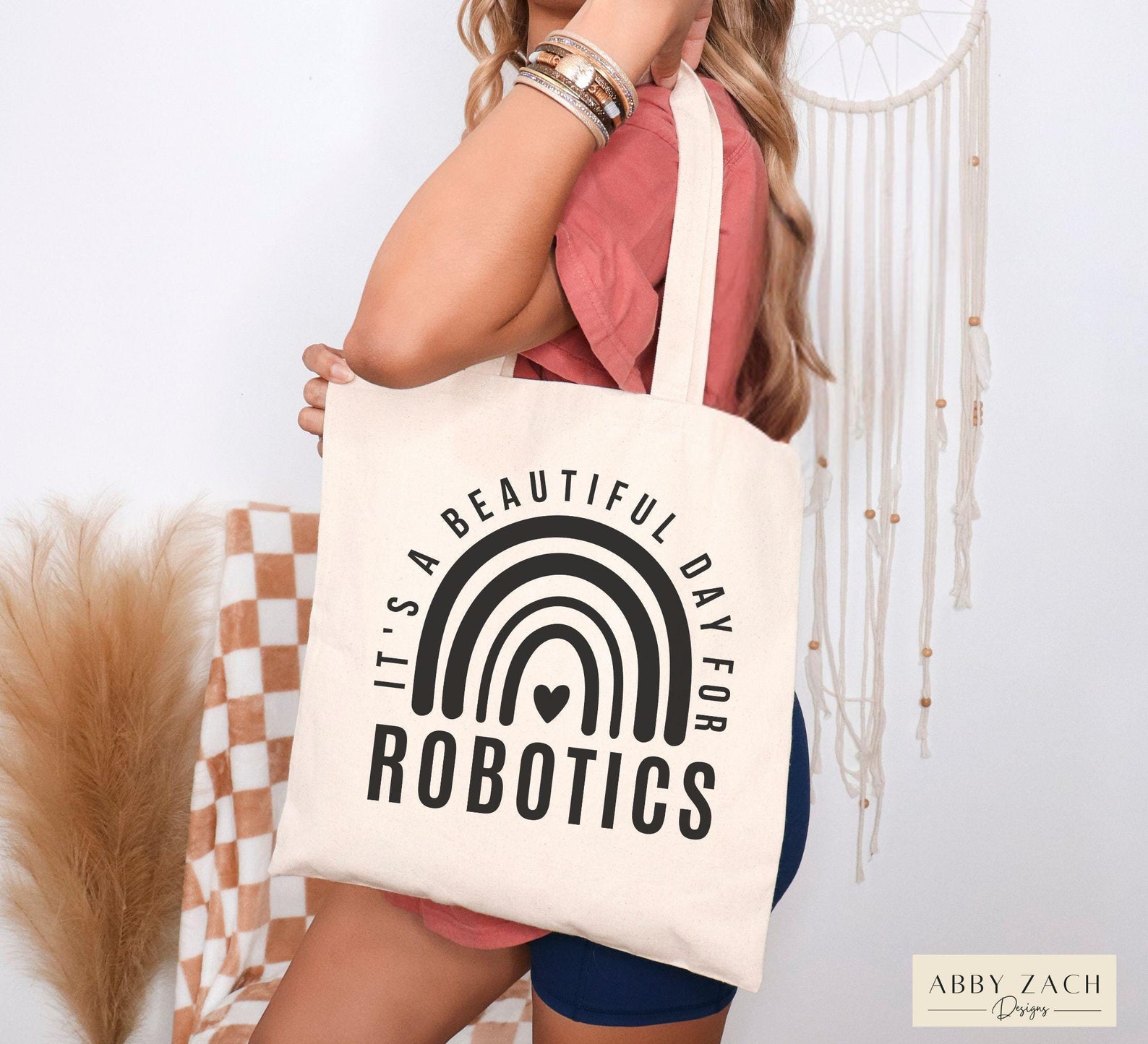 It's a Beautiful Day for Robotics Tote Bag, Cute Robotics Gifts ...