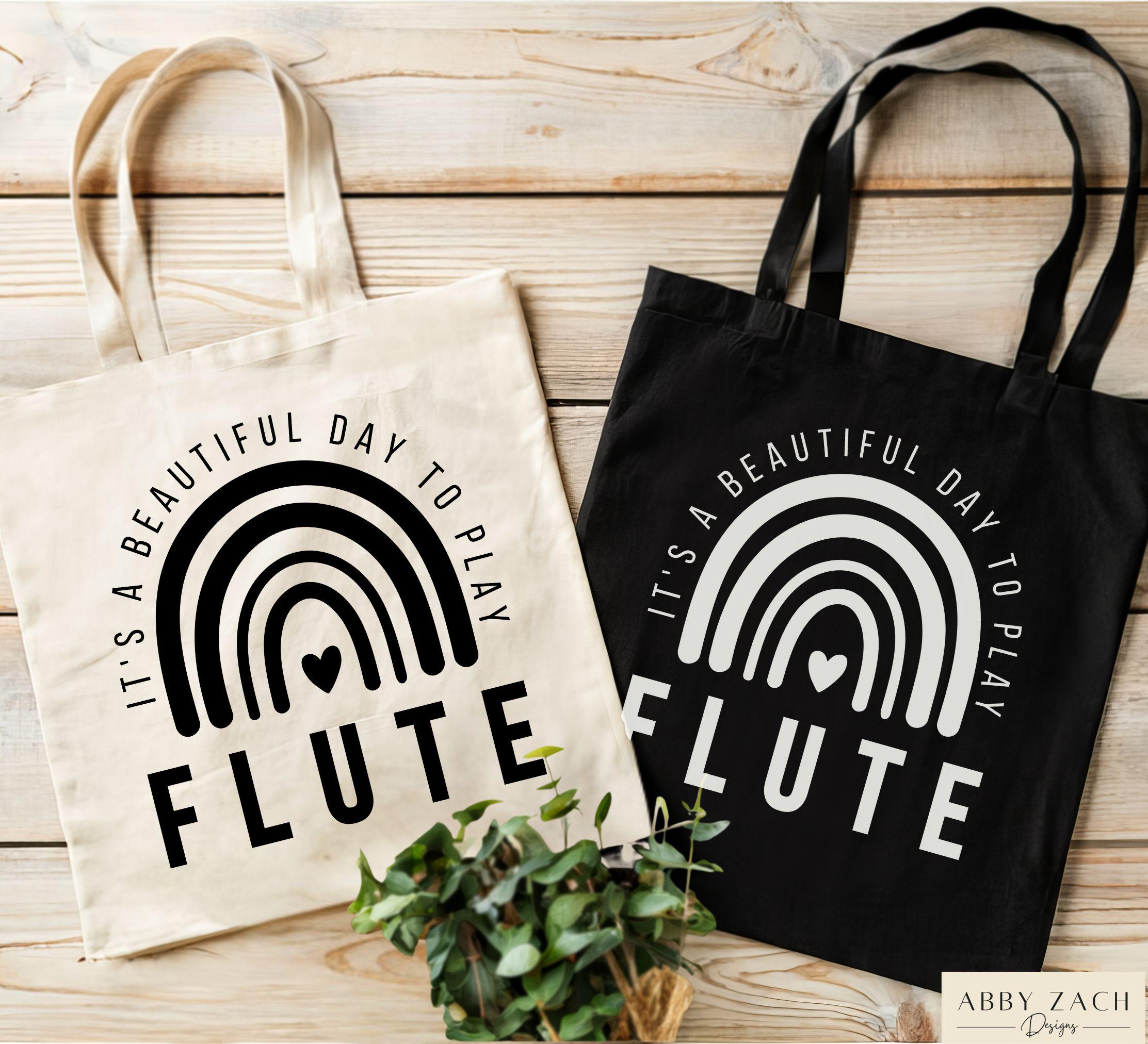 Flute Music Tote Bag, Flute Lesson Bag, Gift for Flute Player, Flute ...