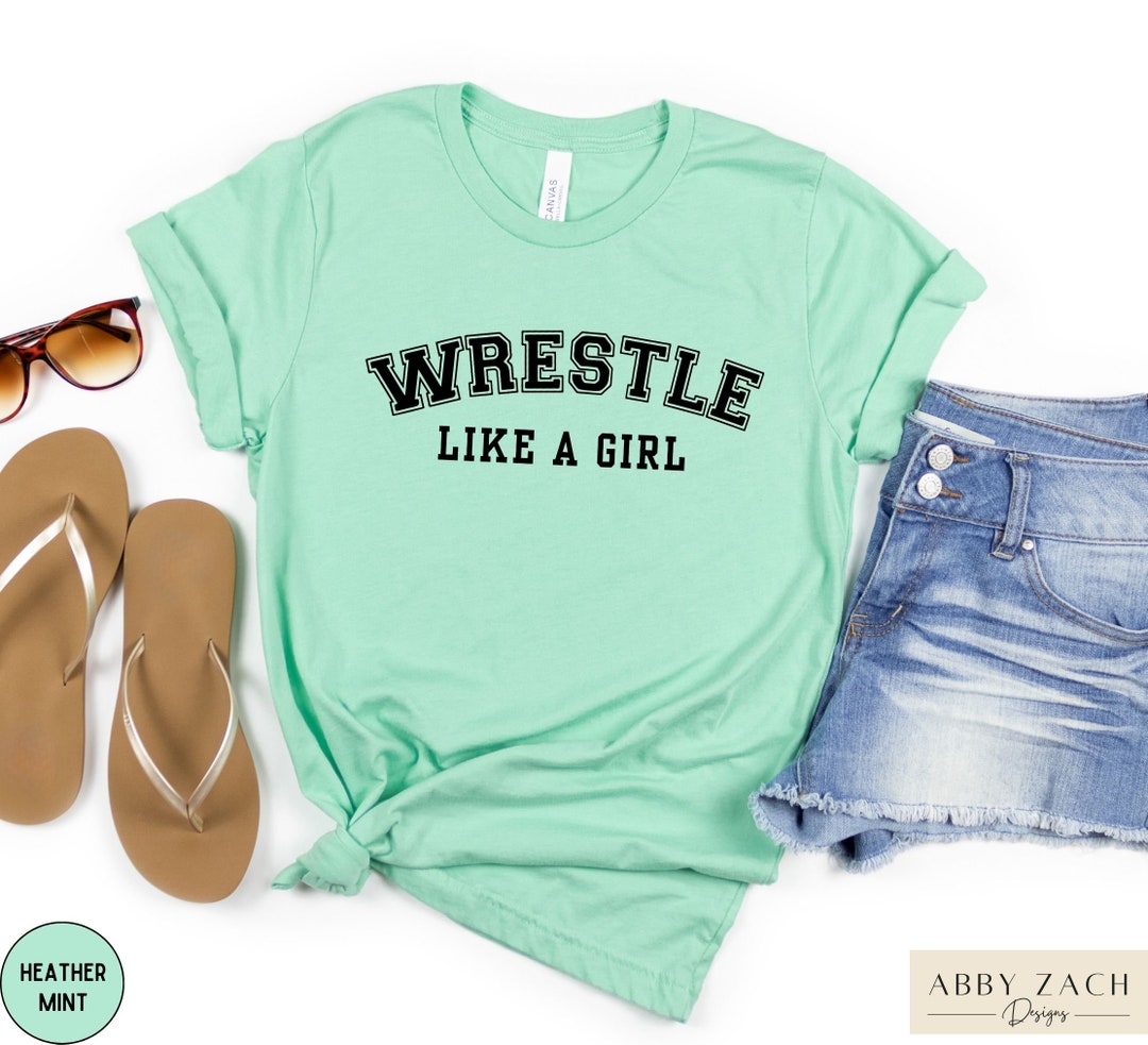 Girls Wrestling Shirt Wrestle Like A Girl Tshirt For Female Wrestler Cute Wrestling Mom Tshirt