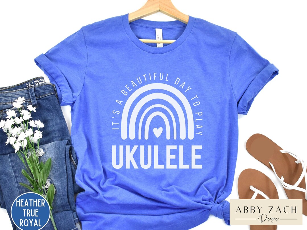 Ukulele Rainbow Shirt, Cute Ukulele Tshirt, It's a Beautiful Day to ...