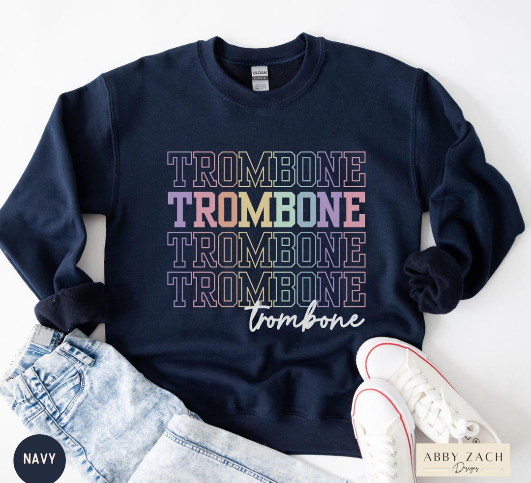 Trombone Shirts, Cute Marching Band Sweatshirt Tshirt, Trombone Mom ...