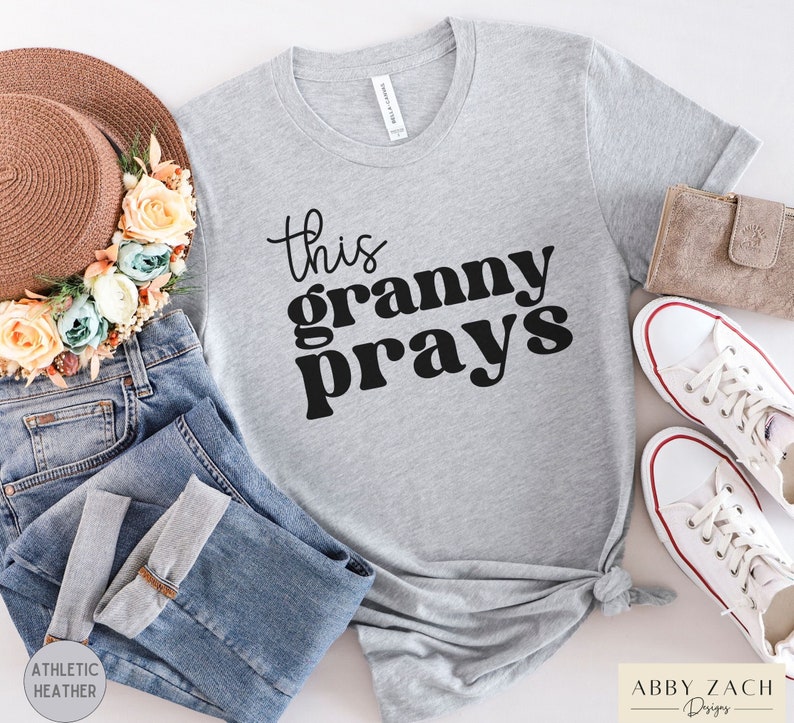 This Granny Prays Christian Grandma Shirt, Blessed Granny, Religious T ...