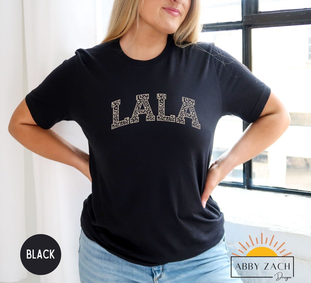 Lala Shirt, Lala Leopard Print Arched Font T-shirt, Gift for Lala - Etsy