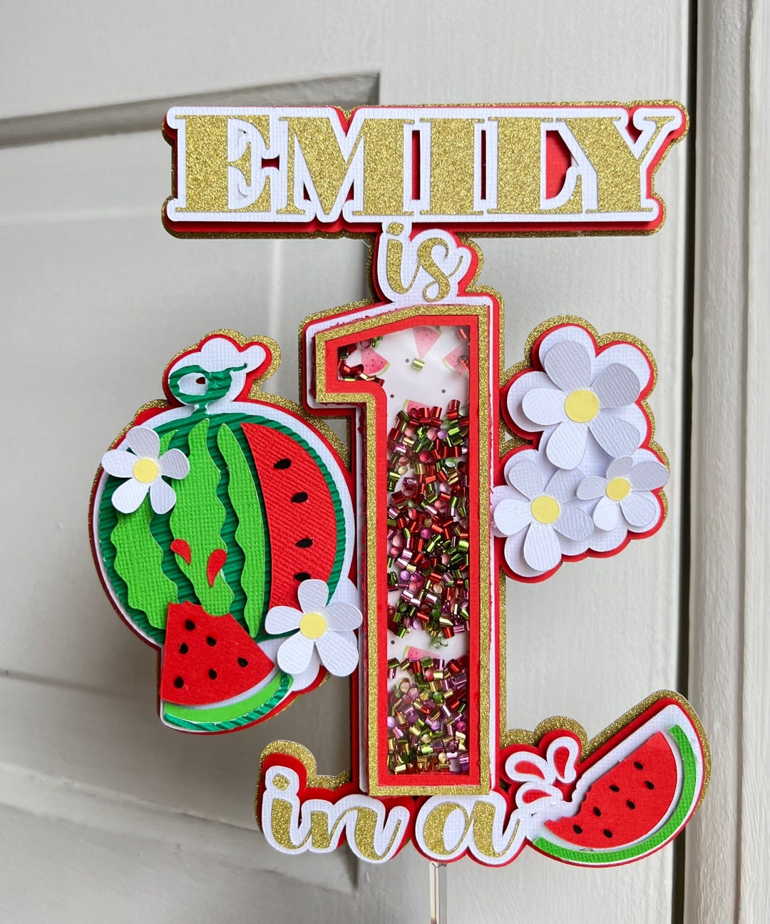 ONE in a Melon Cake Topper One in a Melon Shaker Cake Topper - Etsy