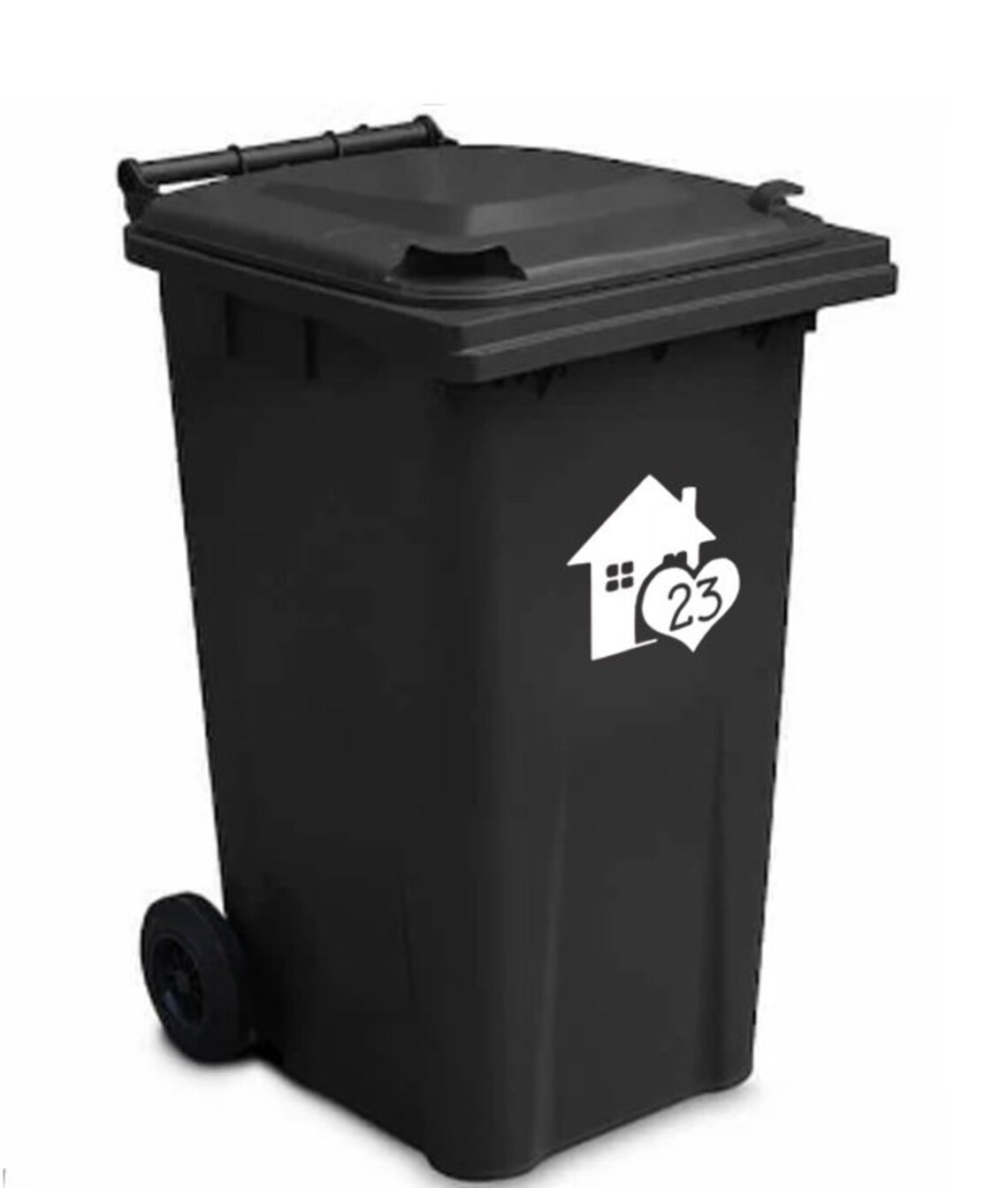 Set of 3 or 4 Custom Vinyl Decal Wheelie Bin Stickers House Number ...