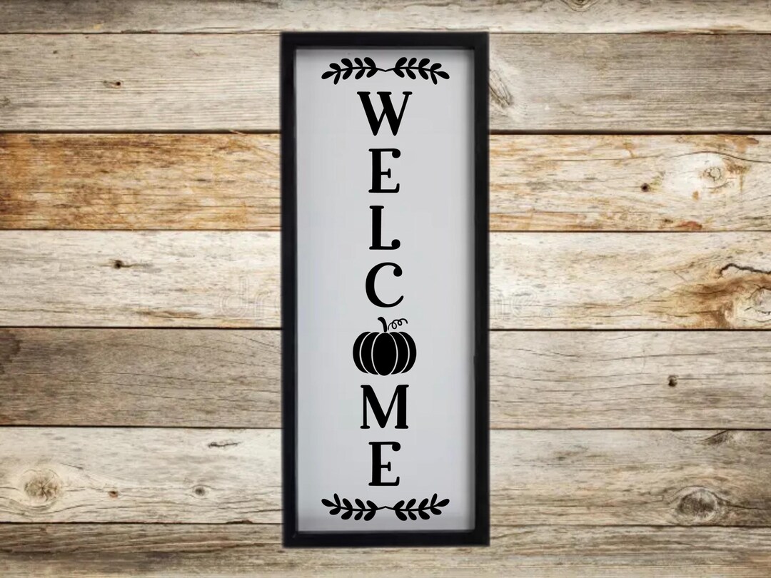 Welcome Fall Sign Rustic Farmhouse Pumpkin Welcome Sign Autumn Front ...