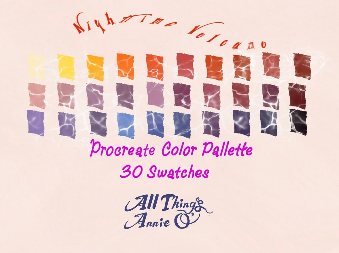 Nighttime Volcano - Procreate Color Palette C - Etsy