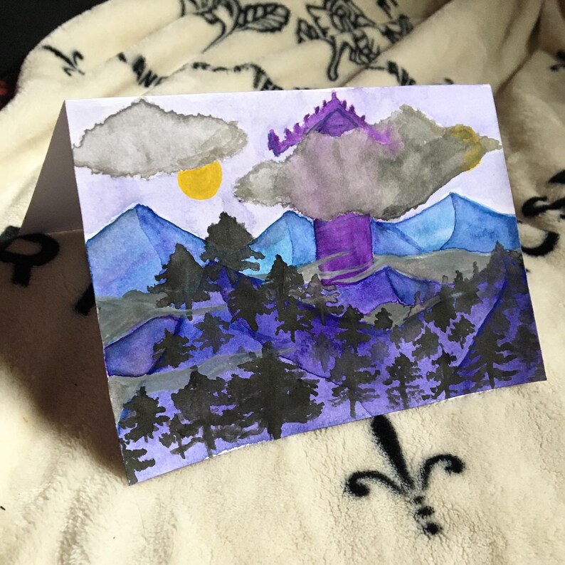 The Watchtower Handpainted Watercolor Greeting Card - Etsy